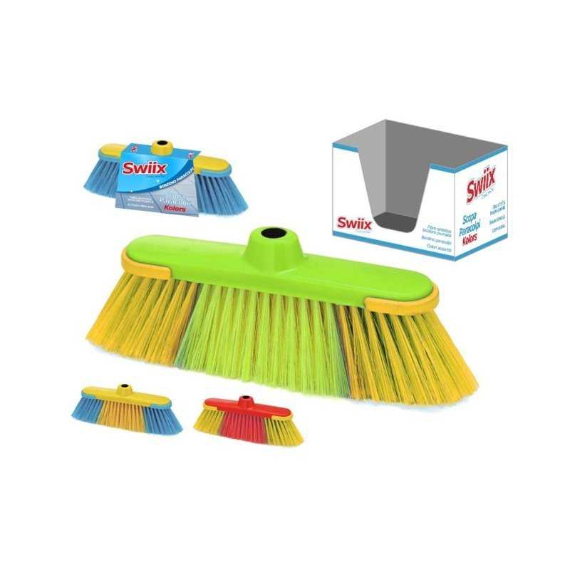SWIIX FLOOR BROOM IN SYNTHETIC FEATHERED FIBER WITH BUMPERS