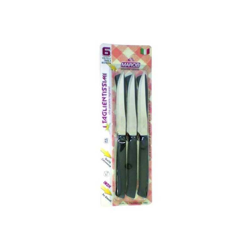 MARIETTI TABLE KNIVES STEAK 6 PIECES COLOR BLACK