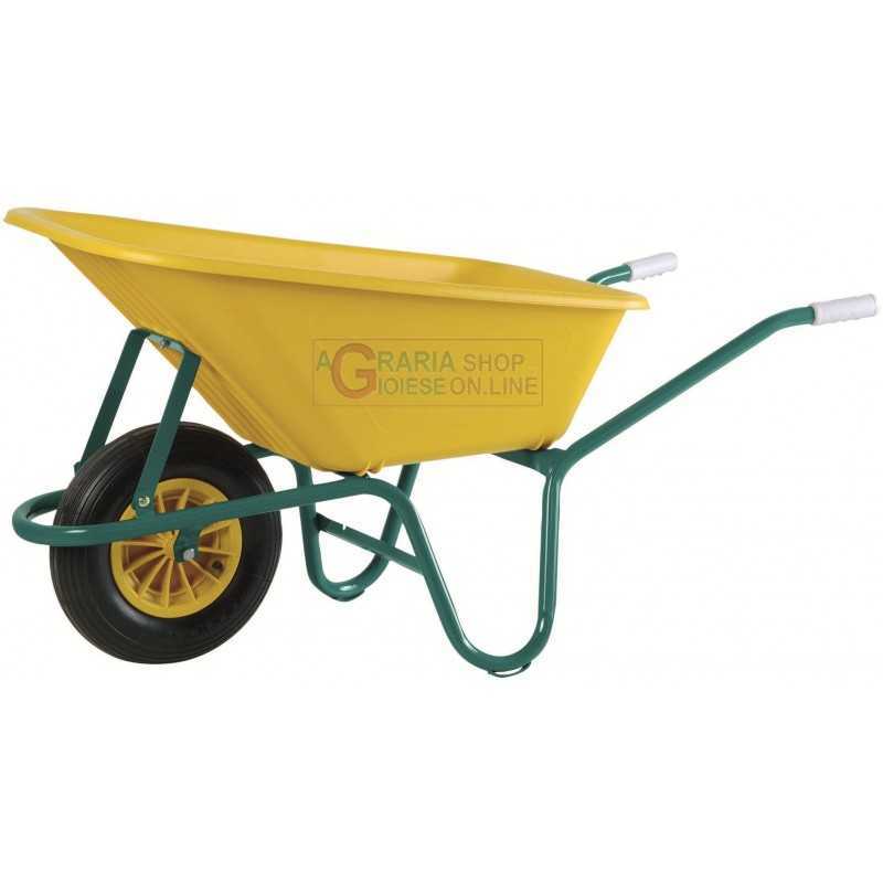 VIGOR WHEELBARROW WITH POLYPROPYLENE TANK LT. 100 YELLOW COLOR