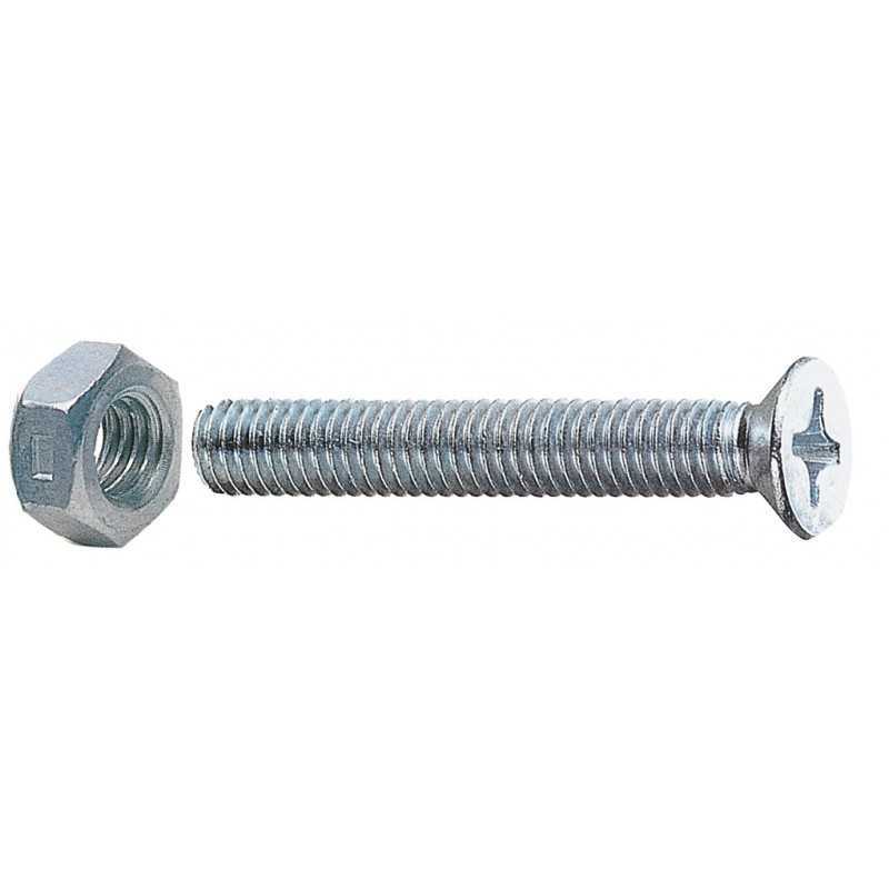METAL SCREWS IN GALVANIZED STEEL COUNTERSUNK HEAD 6x16 WITH NUTS PCS. 20