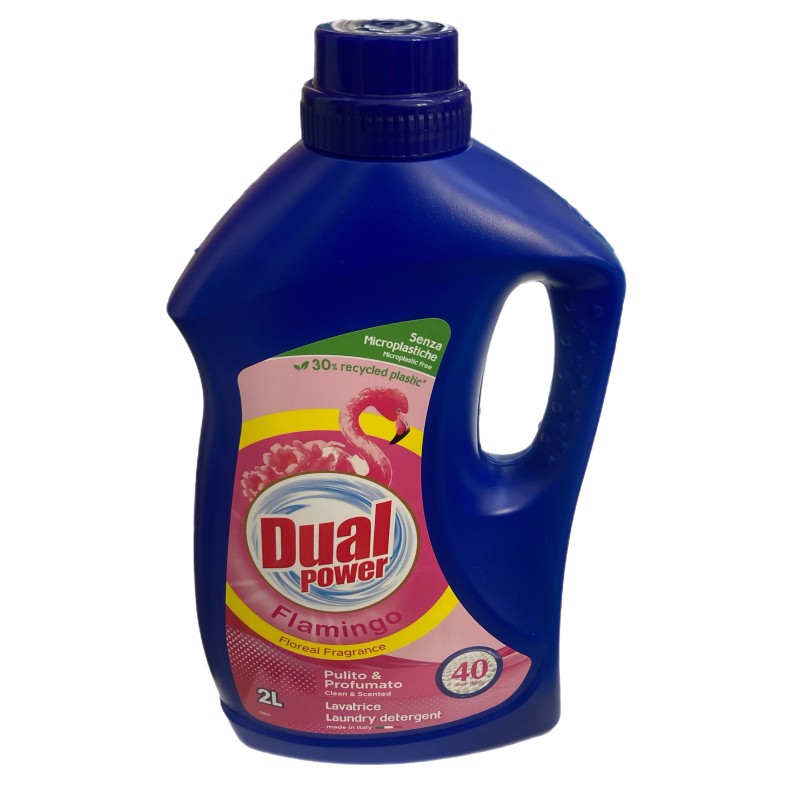 DUAL POWER FLAMINGO WASHING MACHINE DETERGENT LT. 2 40 WASHES