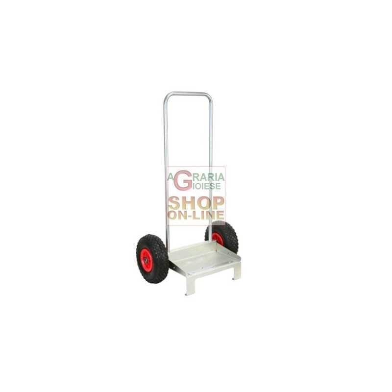 UNIVERSAL MULTIPURPOSE TROLLEY IN GALVANIZED STEEL. INFLATABLE WHEELS