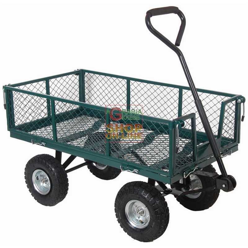 CART MULTIPURPOSE TROLLEY WITH SIDES AND FOUR-WHEEL HANDLEBAR KG. 150