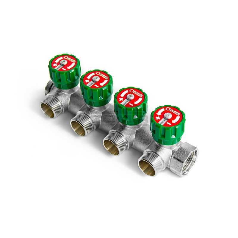 COLLETTORE CON RUBINETTI A 4 VIE MF 3/4 USCITA