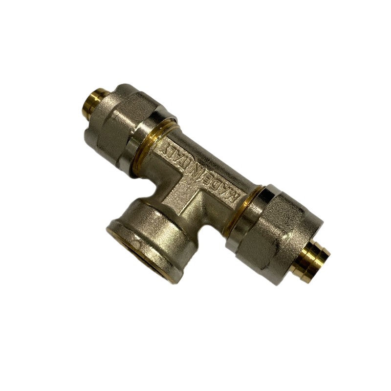 TEE FEMMINA 16x1/2x16 A STRINGERE PER TUBO